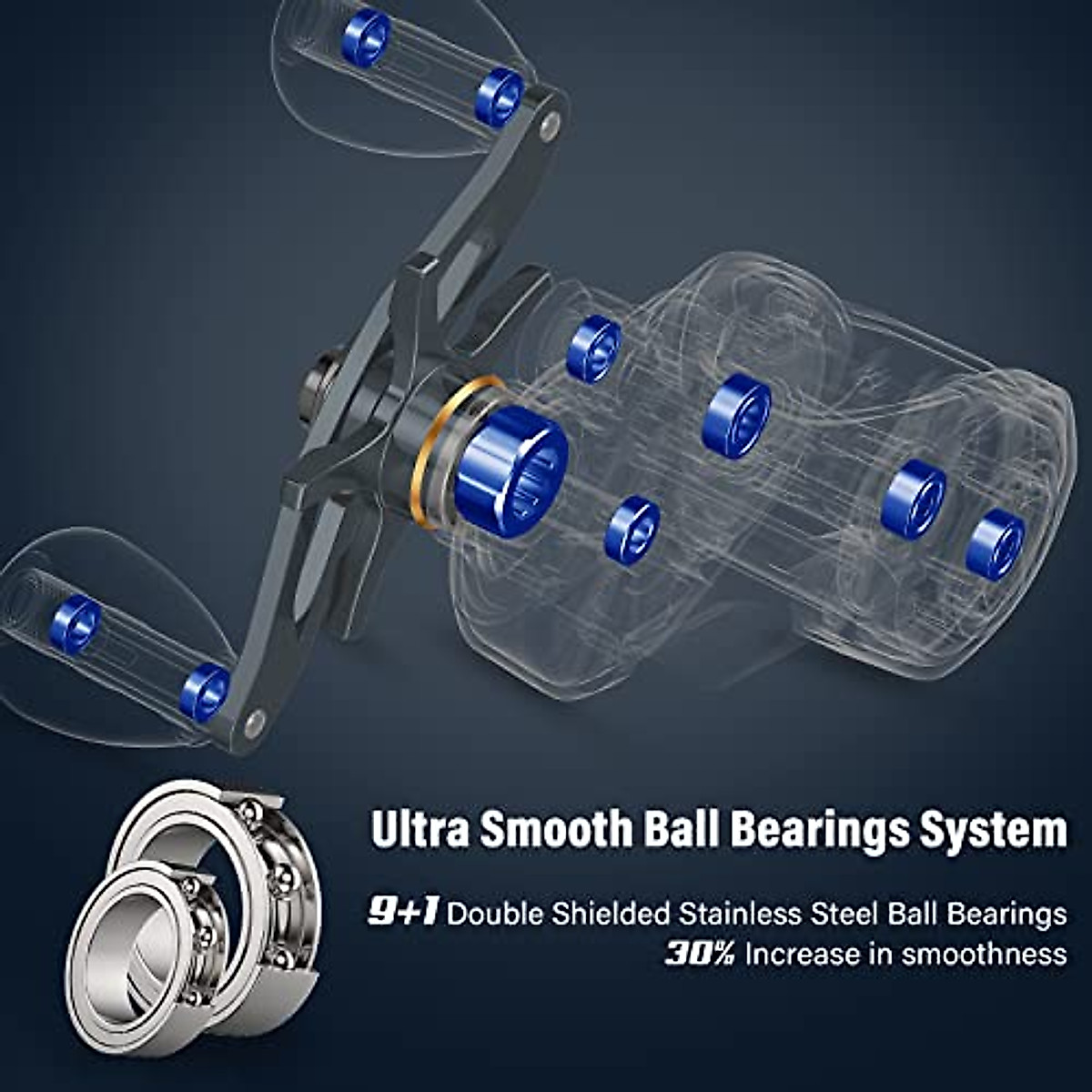 Tempo Resolute Low Profile Baitcasting Reels, Super Smooth Fishing Reel with 9+1 BB, 20 lbs Carbon Fiber Drag,6.7oz Ultralight Baitcaster Reels,5.6:1/6.6:1/7.3:1 Gear Ratio Casting Reel