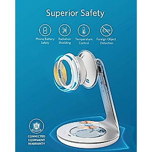 Anker Wireless Charger, PowerWave Magnetic 2-in-1 Stand with 4 ft USB-C Cable, Wireless Charging Station Only for iPhone 14/14 Pro/14 Pro Max/13/13 Pro Max / AirPods Pro (No AC Adapter)