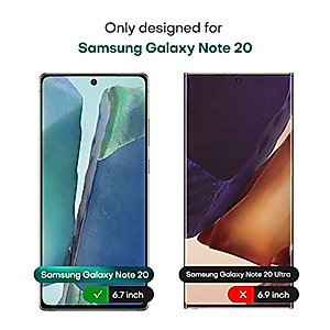 4 Pack LϟK 2 Pack Tempered Glass Screen Protector + 2 Pack Camera Lens Protector Compatible for Samsung Galaxy Note 20, New Version, Ultrasonic Fingerprint Supported, Installation Tray - Clear