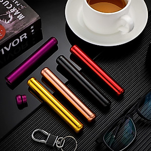 Amylove 5 Pieces Cute Small Metal Aluminum Waterproof Metal Case for Purse Pocket Travel, 4.5 Inches(Purple, Gold, Pink, Red, Black)