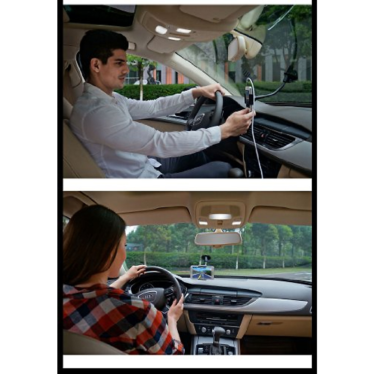 MagicHold 360 Degree Rotating Double Hold Car Mount Holder Compatible with Ipad Mini, IPAD Air, Ipad Pro 9.7 10.5 Inch, iPhone ,Tablets or Smartphone 3 to 11 Inch