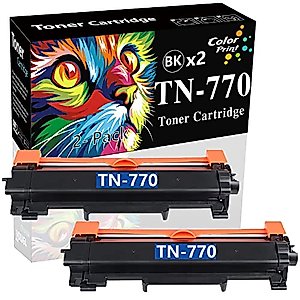 2-Pack ColorPrint Compatible TN770 Toner Cartridge High Yield Replacement for Brother TN-770 TN 770 Work with HL-L2370DW HL-L2370DW XL MFC-L2750DW MFC-L2750DWXL HL L2370DW MFC L2750DW Laser Printer