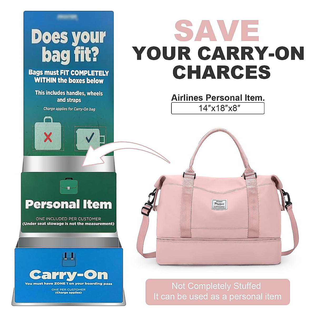 Travel Duffel Bag with Shoes Compartment, Overnight Weekender Bags for Women,Carry on Personal Item Bag