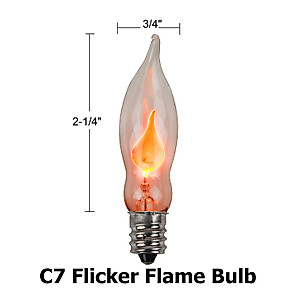 Goothy 12 Pack Christmas Flicker Flame Light Bulbs, Crystal Clear Chandelier Flickering E12 Candelabra Base Replacement Bulbs for Electric Window Candles Indoor Outdoor String Light, 1 Watt, 120 Volts