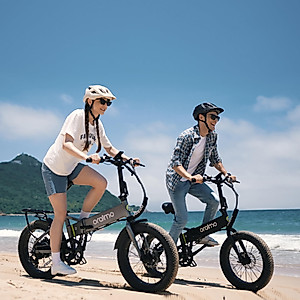 Oraimo Folding Electric Bike for Adults, 750W Brushless Motor(Peak 1000W), 48V 12Ah Hidden Battery Up to 50 Miles, 3.5H Fast Charge, 20" Fat Tire Ebike, 7 Speed Gear (Magic Gray, Standard)