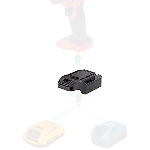 NovaQuantic Enhanced 2-in-1 Adapter for Bauer 20V Tools - Compatible with DeWalt & Hercules 20V Batteries for Power Supply Only, No Charging Function, Black, 1 Adapter Only