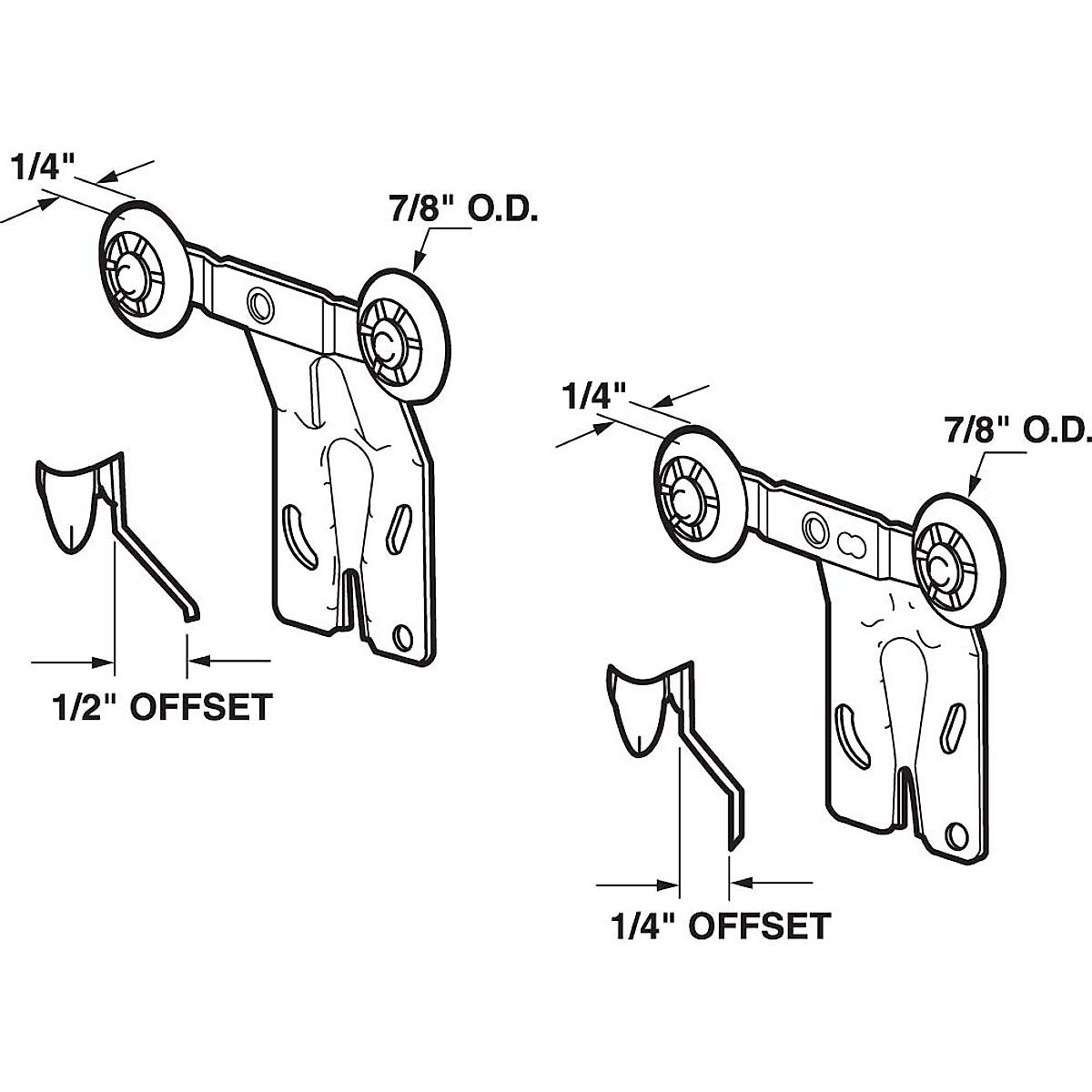 Prime-Line N 7540 Sliding Closet Door Tandem Roller Kit (2 Pair)