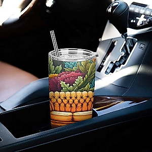 20 Oz Tumbler With Straw Leak Proof Thermos Cup, Couch Stainless Steel Insulated Travel Coffee Mug Fit for Car Cup Holder