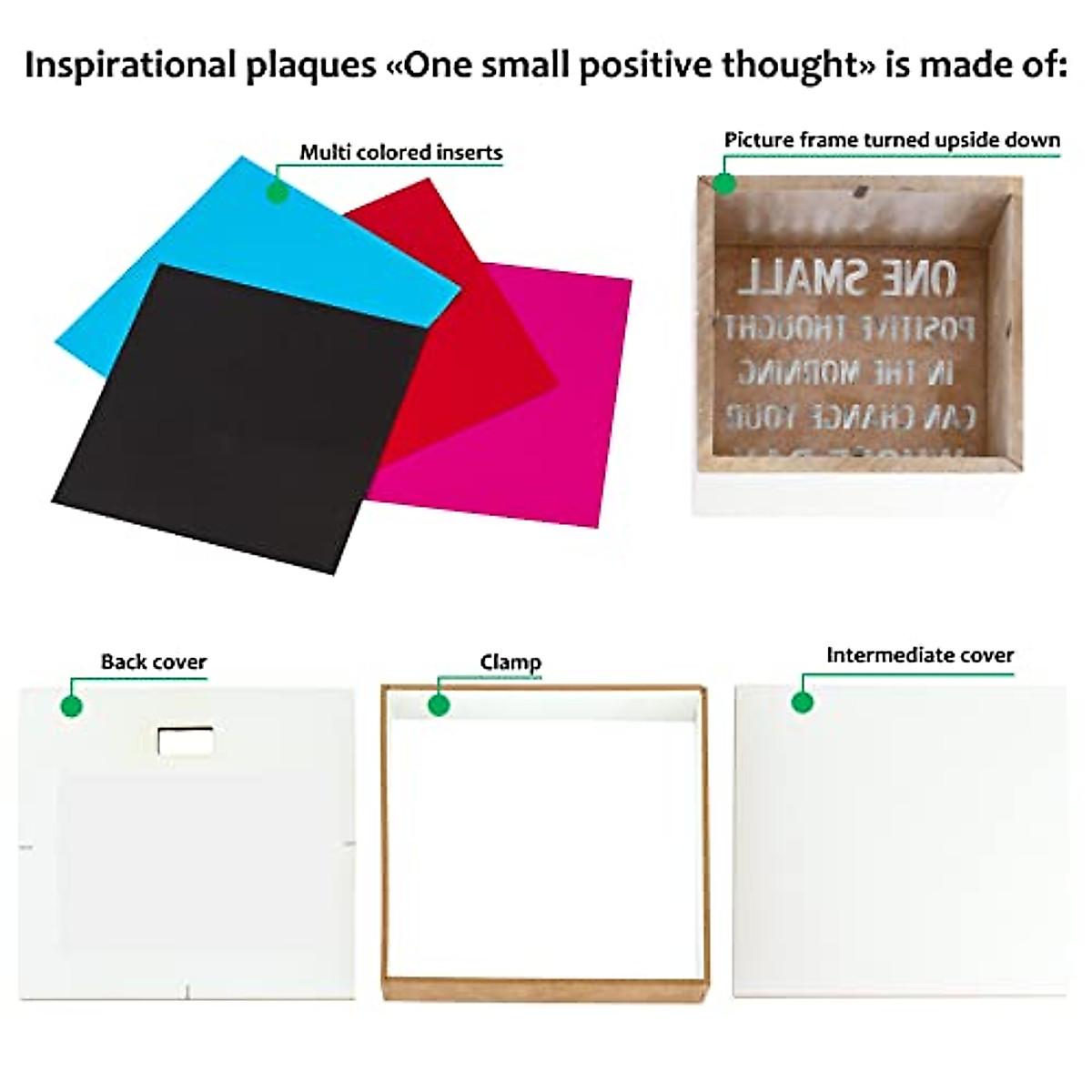 KAUZA Positive Thought Office Decor Inspirational Wall Art Plaques with Sayings Motivational Gifts