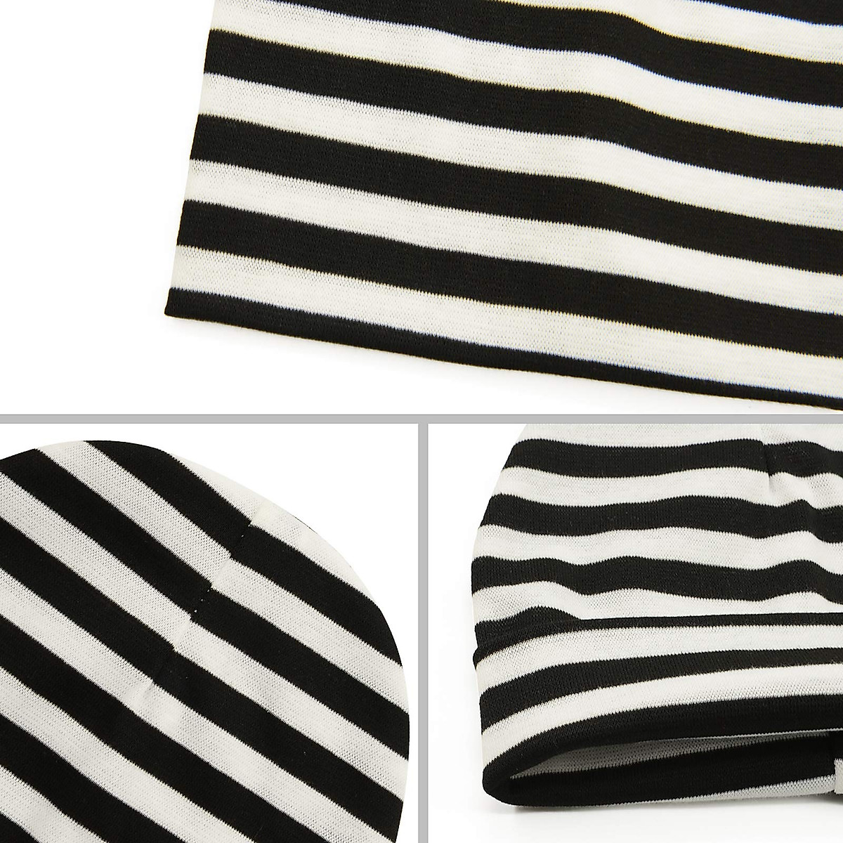 Zando Baby Kids Cotton Knit Beanie Hat for Baby Boys Newborn Lovely Cap Toddler Infant Soft Cute Hat Cap Black & Dark Grey & Navy Large