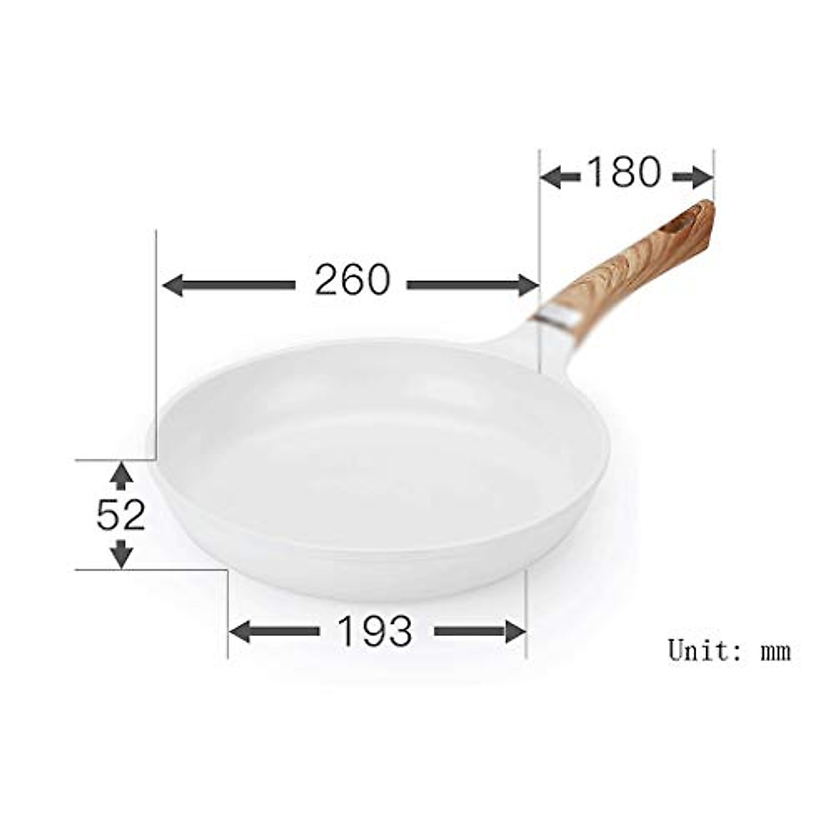 ZZBJ Saucepan Ceramic Coating and Aluminum Non Stick Frying Pan Grill Pancake Egg Kitchen Cookware Fry Pot