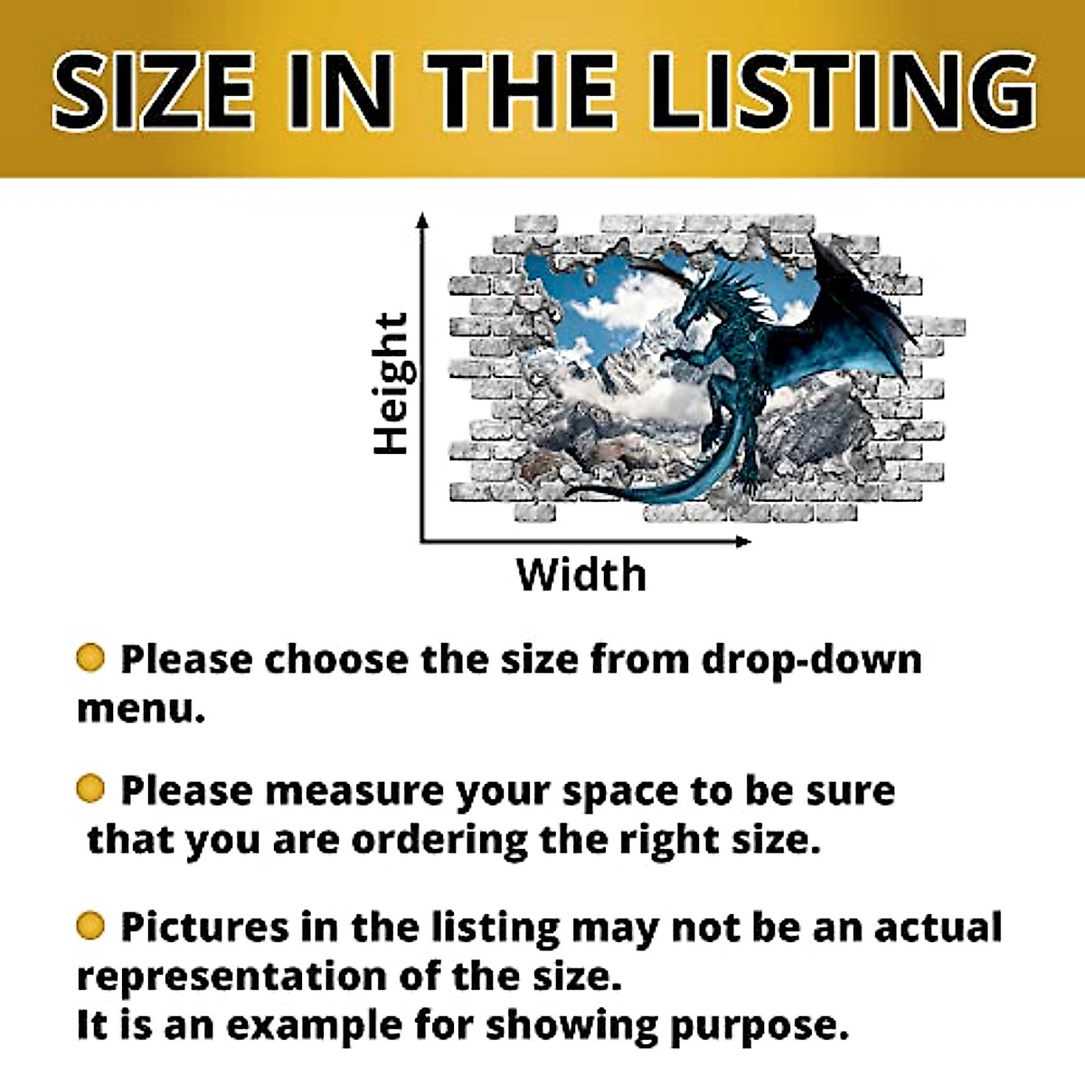 Blue Dragon Wall Decal, Mountains Removable Vinyl Sticker, Dragon Wall Mural, Peel and Stick, Dragon Bedroom Decor NT23