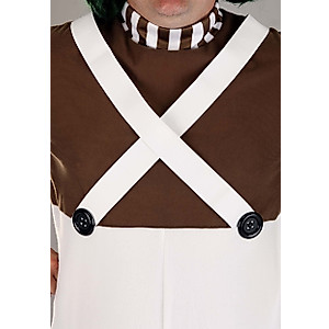 Plus Size Adult Willy Wonka Oompa Loompa Costume, Chocolate Factory Worker Uniform Overalls Outfit for Halloween 5X