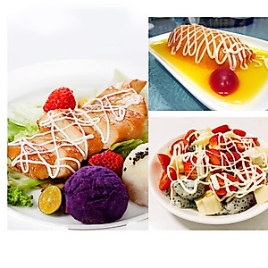 Poitemsic Condiment Squeeze Bottles 4 Holes Drizzle Bottle With Lid Sauce Dispenser Container For Sauces Salad Dressing Ketchup Chocolate Frosting Icing Candy Kitchen Baking,2-pack