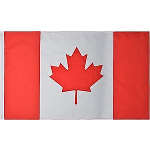 Canada Flag 3' x 5' Ft 210D Nylon Premium Outdoor Embroidered Canadian Flag