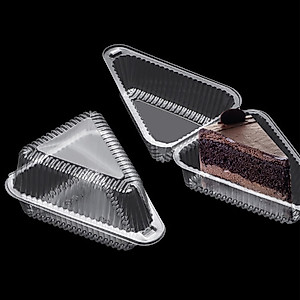SVICCOOKQ 200 Pcs Cake Slice Containers,Cake Slice Boxes,individual cake slice containers with 200 sets of cake stickers for Cheesecake Small Pies Snack Dessert