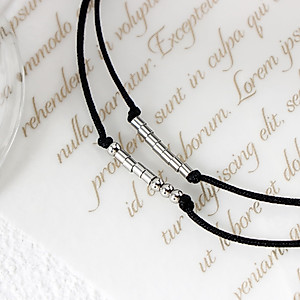 Ldurian Morse Code Bracelets for Sister & Brother - Adjustable String Beads Matching Bracelets Jewelry Secret Message Gifts