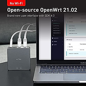GL.iNet MT2500A (Brume 2) Mini VPN Security Gateway for Home Office and Remote Work-VPN Server&Client for Home and Office, VPN Cascading, Internet Security, 2.5G WAN, *NO Wi-Fi* (Aluminium Alloy Case)