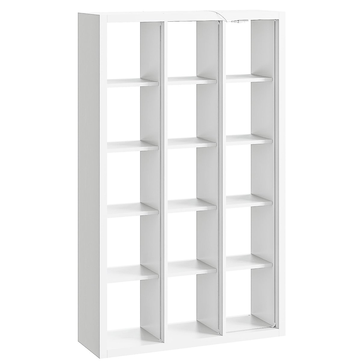 IRONCK 15 Cube Bookcase Storage Shelf Organizer with LED Lights, 5 Tier Bookshelves and Bookcases Display Shelves, Horizontally or Vertically Use, White