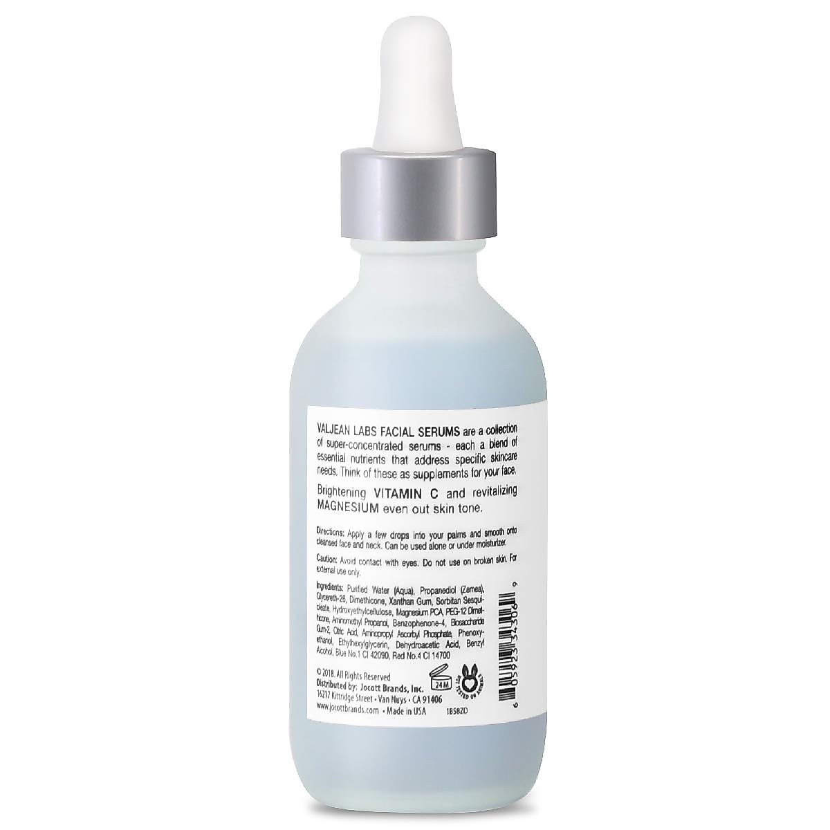 Valjean Labs Facial Serum, Glow | Vitamin C + Magnesium | Helps to Brighten and Clear Skin, Even Tone and Prevent Wrinkles | Paraben Free, Cruelty Free, Made in USA (1.83 oz)