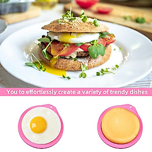 4 Pcs Air Fryer Egg Molds, Round Air Fryer Egg Bites Silicone Mold 4 Inch Silicone Egg Molds Non-Stick Silicone Egg Pan Mini Pancake Mold for Cake Muffin Top, Air Fryer Accessories