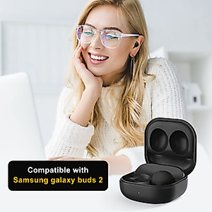 Wireless Charging Case for Samsung Galaxy Buds 2 Charging Case Replacement, Charger Case Compatible with Galaxy Buds 2 Charger Support Wired and Wireless Charging (NOT Included Earbuds) Black