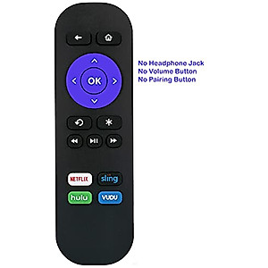 Remote Control Replaced for Roku 1 2 3 4 HD LT XS XD Roku Express 3900R Premiere 4620XB 4210XB 3900R 2500R 2700R 2450XB w/Channel Shortcut Buttons, NOT Support for Any Roku Stick or Roku TV