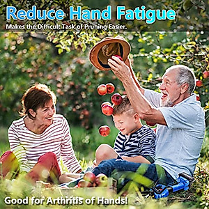 K KLEZHI Cordless Electric Pruning Shears with Colorful LED Dispaly,Cut capacity of 32mm / 1.26inches, 2 x 2 Ah Lithium Rechargeable Battery 8-10 Working Hours Blue