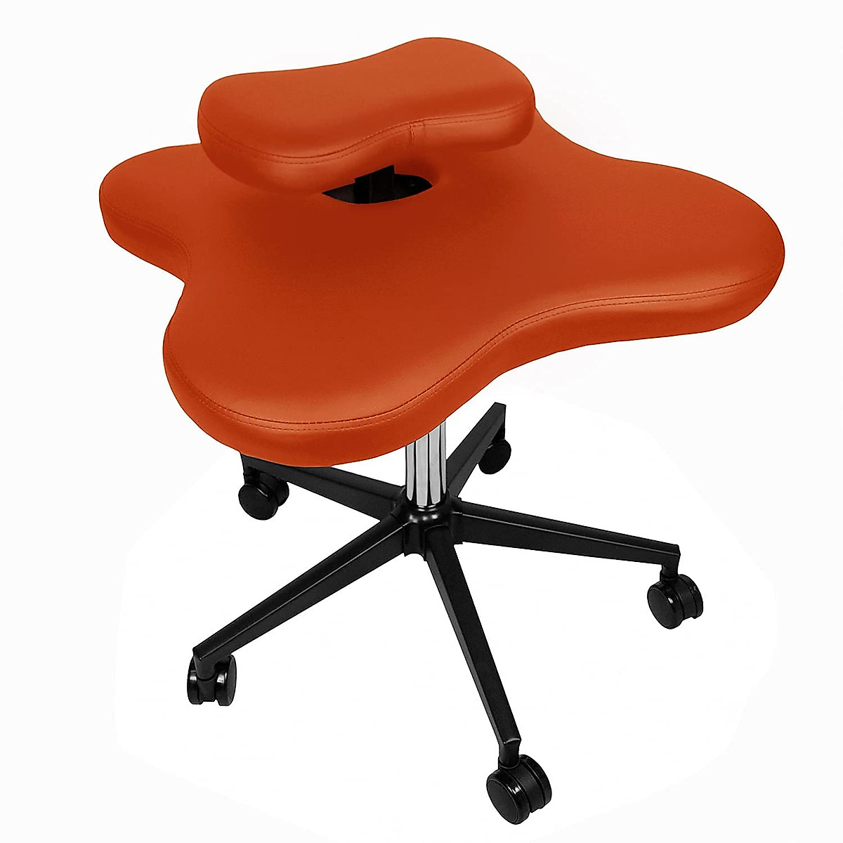 H&A Cross-Legged kneeing Chair for Office Home, Meditation Seat for Reducing Back Pain, Ergonomic Posture Corrective Seat with Height Adjustable (Orange), 26.5inch x 23.5inch
