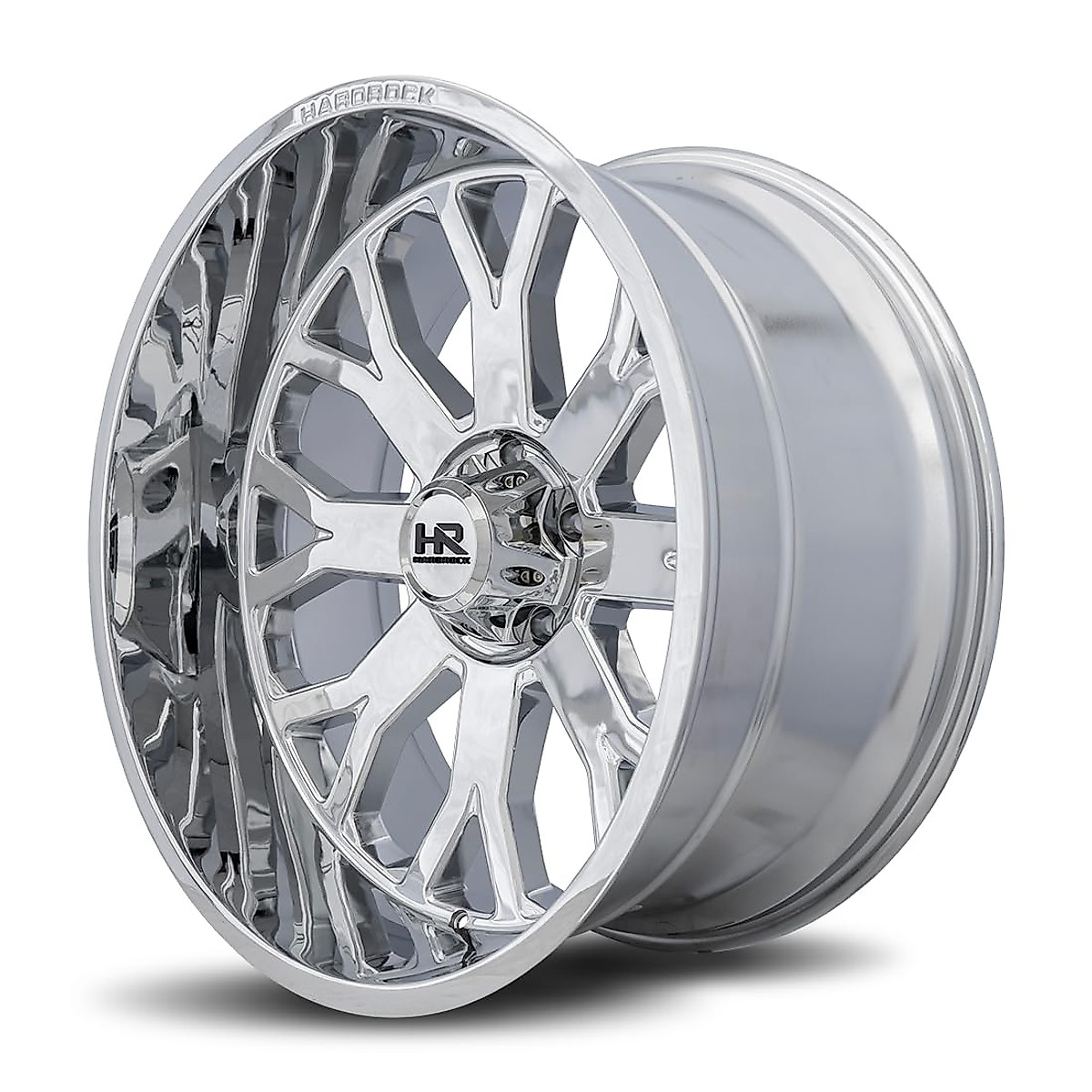Hardrock H504 Wheel: 24x12 Size; 8x180 Bolt Pattern, -44 Offset, 124.3 Bore. Chrome