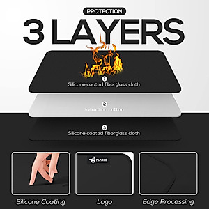 FLASLD Kitchen Coffee Maker Heat Resistant Mat, Waterproof Silicone Coffee Mat, Fireproof Countertop Protector Cover Mat Under Oven, Coffee Maker, Cutting Board, Bread Machine (Brown, 16"X25")