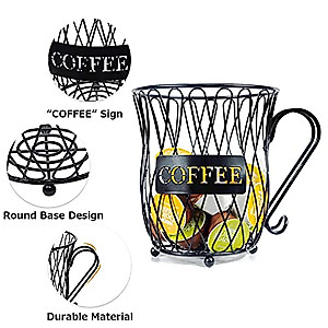 Stegodon K Cup Coffee Pod Holder, Large Capacity Coffee Pod Storage Basket, Espresso Organizer Mug Cup for Keurig Kcup