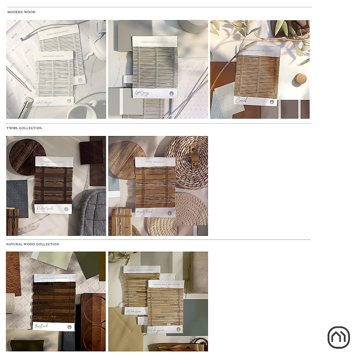 MOOD Custom Bamboo Shades | Rustic | Cordless Bamboo Roman Shades for Windows and Doors (Natural Woven) | Rustic Walnut (Great Privacy) | Custom Size