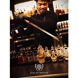 Dalstrong Slicing Tuna Knife - 17 inch Single Bevel Blade - RONIN Series - Japanese AUS-10V Damascus Kitchen Knife - Razor Sharp - Slicer - Red Rosewood Handle - w/Sheath