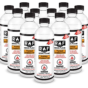 Durx-litecrete Regal Flame 12PACK Elite Bio Ethanol Fireplace Fuel Pack of 12 - Indoor & Outdoor