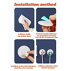 AELITOK Utility Thumb Wall Hooks,Damage Free Hanging Hooks for Walls,Adhesive Wall Hooks for Home Office Bedroom Kitchen 10pcs (Mixed Colors)