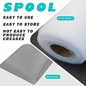 Tulle Fabric Rolls 54 inch by 20 Yards White Tulle Bolt for Wedding Decorations Party Baby Shower Table Skirt Tutu DIY Decor