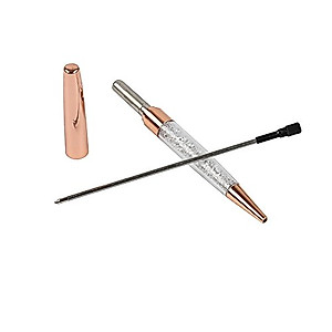 MengRan Rose Gold Pen Diamond Crystal Ballpoint Pens (Pack of 12)(rose gold)