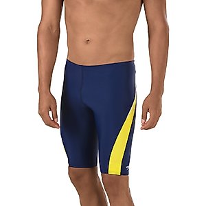 Speedo Men's Swimsuit Jammer PowerFlex Eco Taper Splice Team Colors - Manufacturer Discontinued