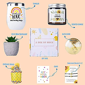 Sunflower Gifts For Women, Sunshine Gifts, Get Well Soon Gifts For Women, Care Package For Friends, Thinking Of You Gifts For Women, After-Surgery Gifts, Sick Care Package, Get Well Soon Gift Basket