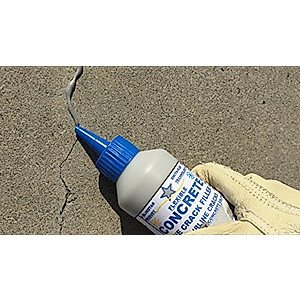 Bluestar Flexible Concrete Hairline Crack Filler (Gray), DIY- No Special Tools Needed. Fill Small Cracks in Concrete Driveways, Patios and Other Concrete Surfaces. 16 fl. oz. Bottle.