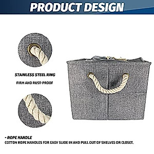 Instruban Storage Bin Cube Storage Basket for Storage and Organization Toy Clothes Books Home Collapsible Storage Basket with Handles -14.5 x 9.8 x 6.6 inches