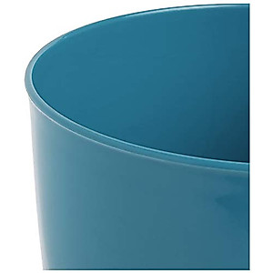 iDesign Round Plastic Waste Basket, The Franklin Collection – 7.7" x 7.7" x 9.1", Teal Blue