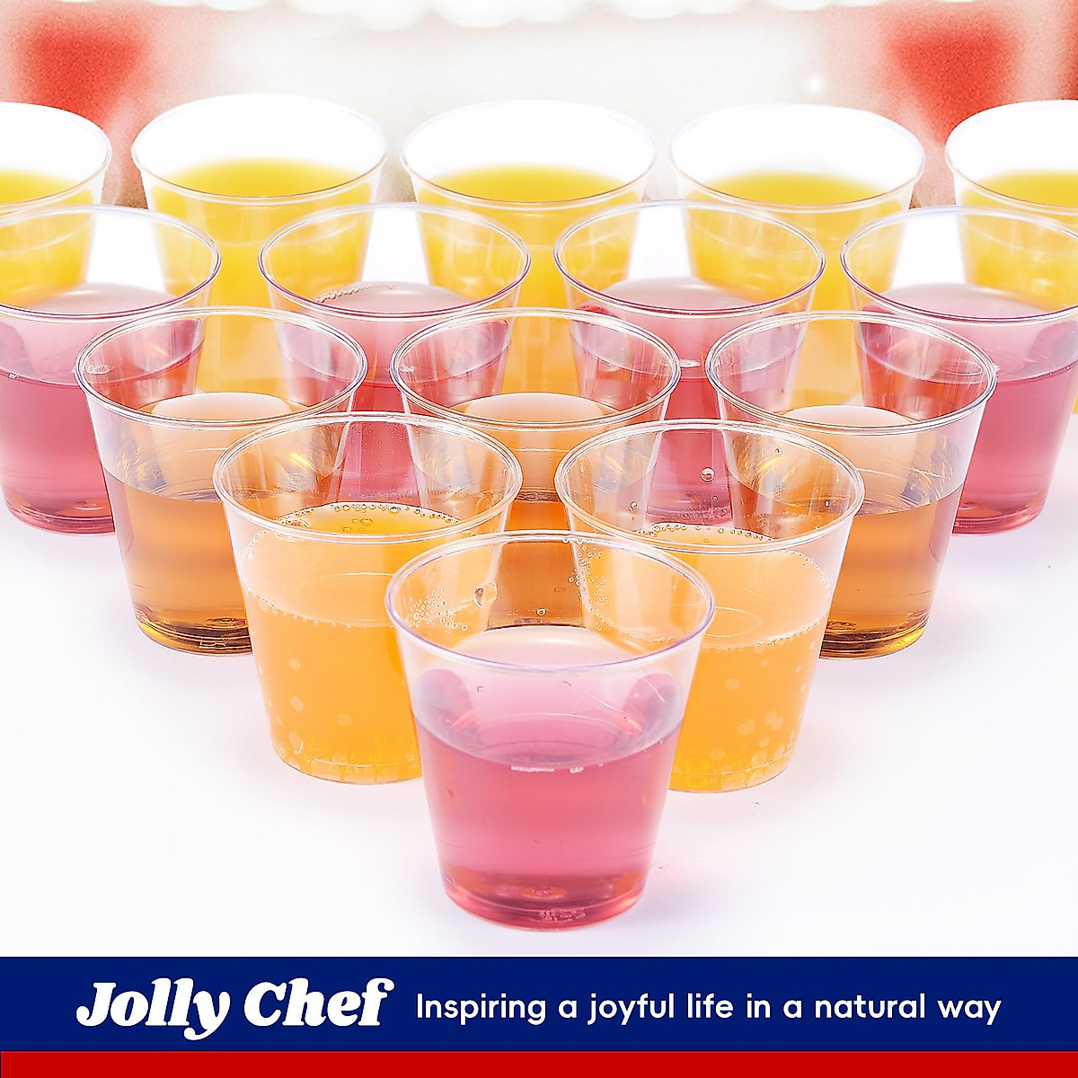 JOLLY CHEF 500 Plastic Shot Glasses 2 oz Disposable Cups 2 Ounce Plastic Shot Cups Ideal Plastic Tumbler Perfect for Halloween, Thanksgiving, Christmas Party