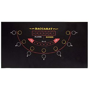 Mini Baccarat Table Felt Layout - Includes Bonus Reference Card!
