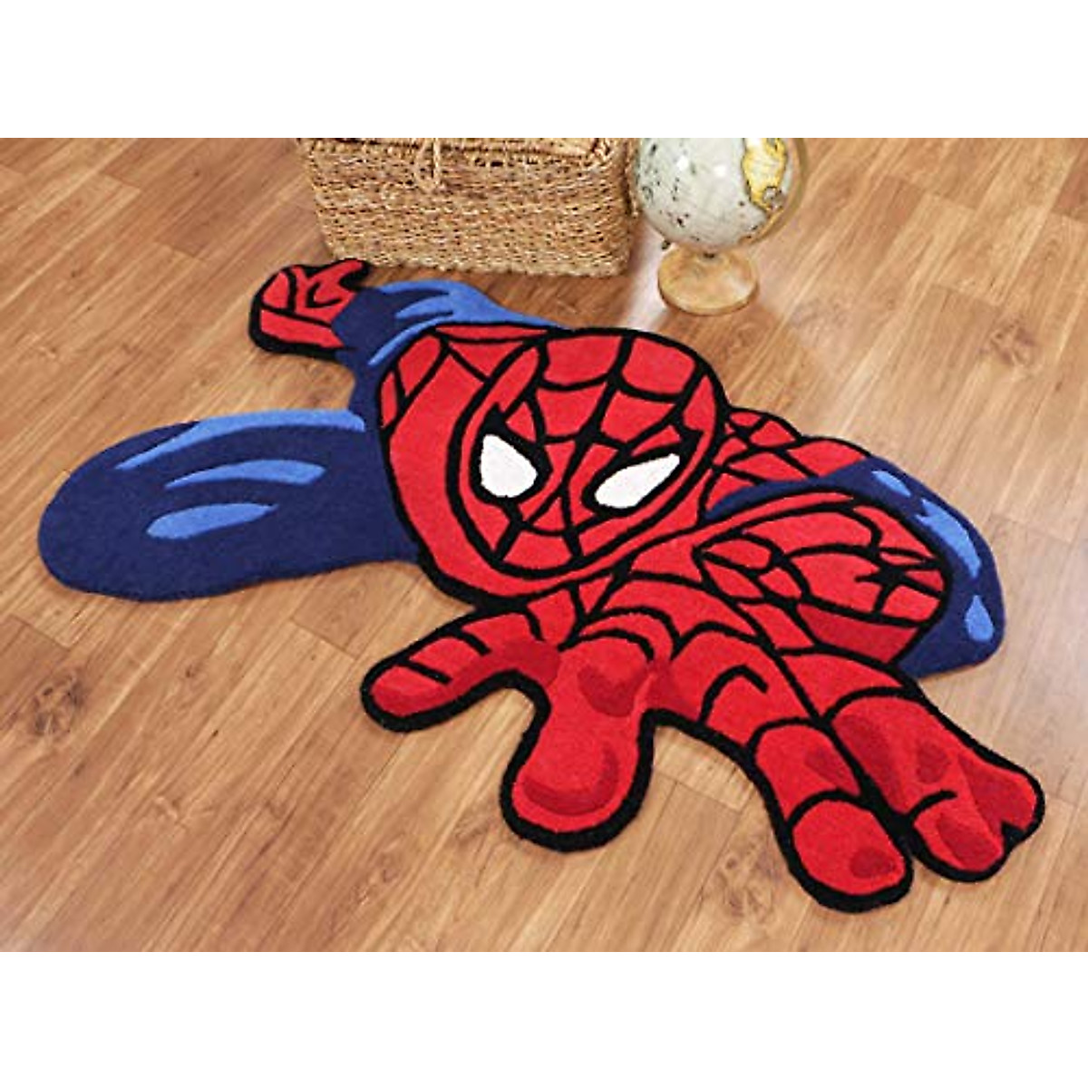 Spider Man Shape 2'3"x4' Handmade Tufted 100% Spiderman Woolen Boys & Girls Area Rugs Carpet