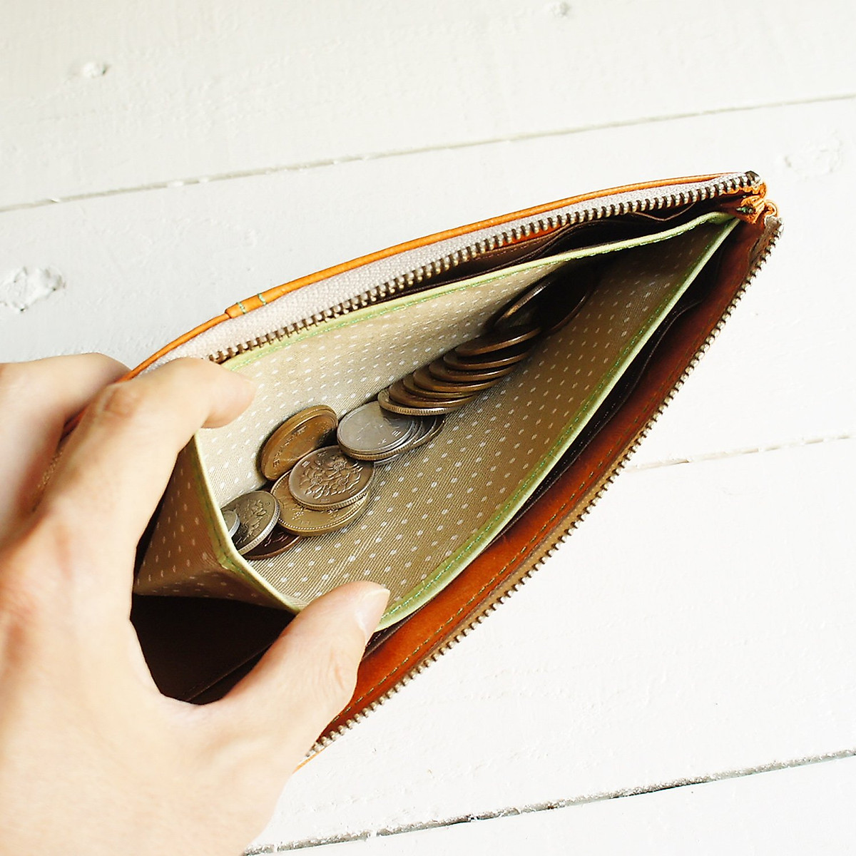 Women's Wallet, Horse Leather, Made in Japan (red)