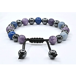 Stop Drinking Alcohol Manifestation Bracelet - Lepidolite Blue Aventurine Hematite Bracelet Set for Men Women Healing Calming Anxiety Stress Relief Gifts Pulseras Para Hombres Mujer (Adjustable)