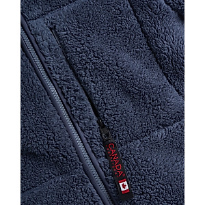 CANADA WEATHER GEAR Women’s Fleece Sweatshirt Jacket - Full Zip Sherpa Fur Bomber Jacket - Teddy Coat for Women (S-XL), Size Large, Dusty Blue