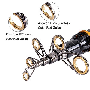 Goture Telescopic Spinning Fishing Rod Saltwater Freshwater Travel Retractable Rods Poles for Trolling Surf Casting,Super Hard Carbon ¡­